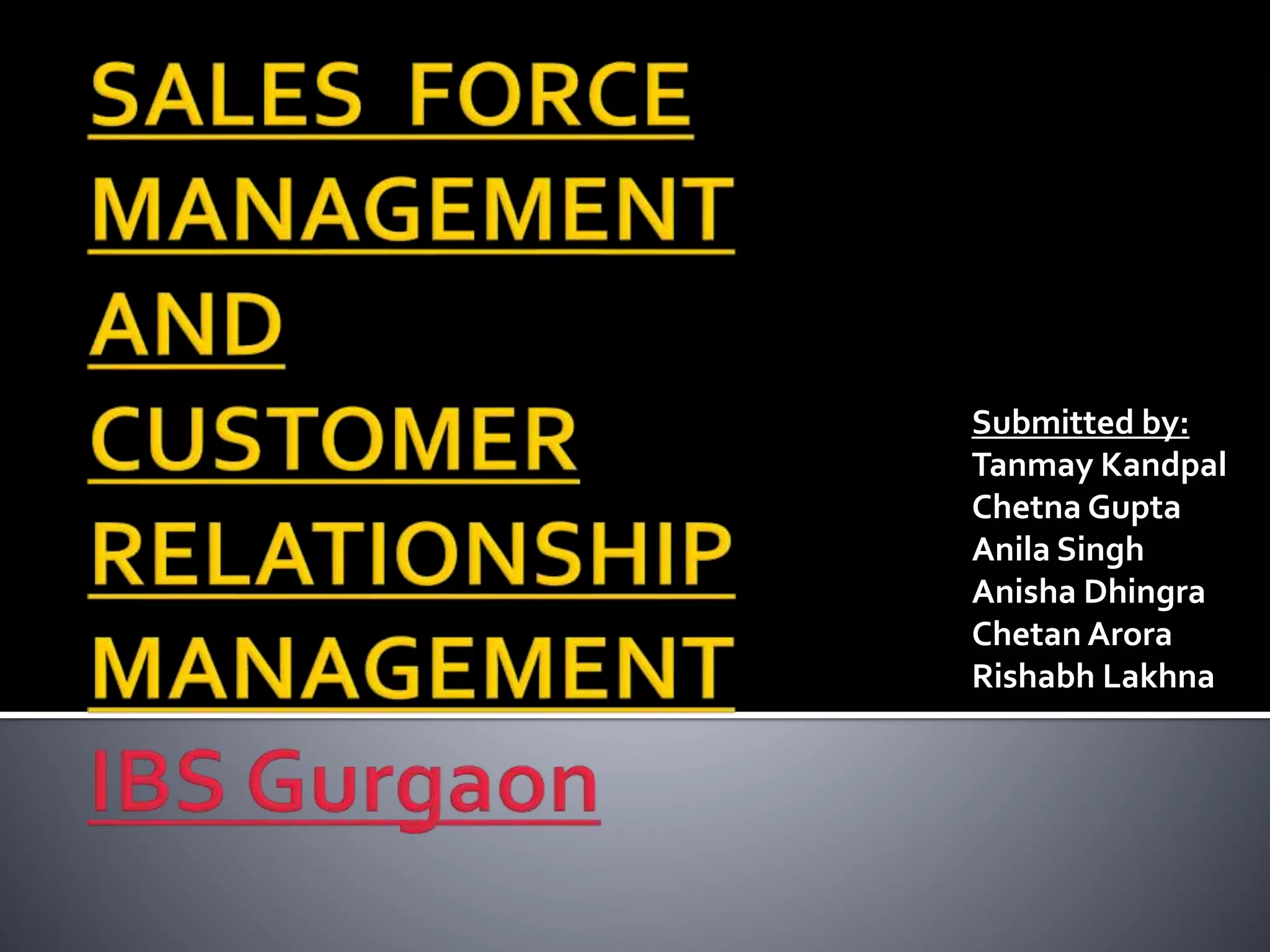 Sales force management | PPTX