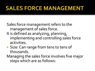 Sales force management | PPTX