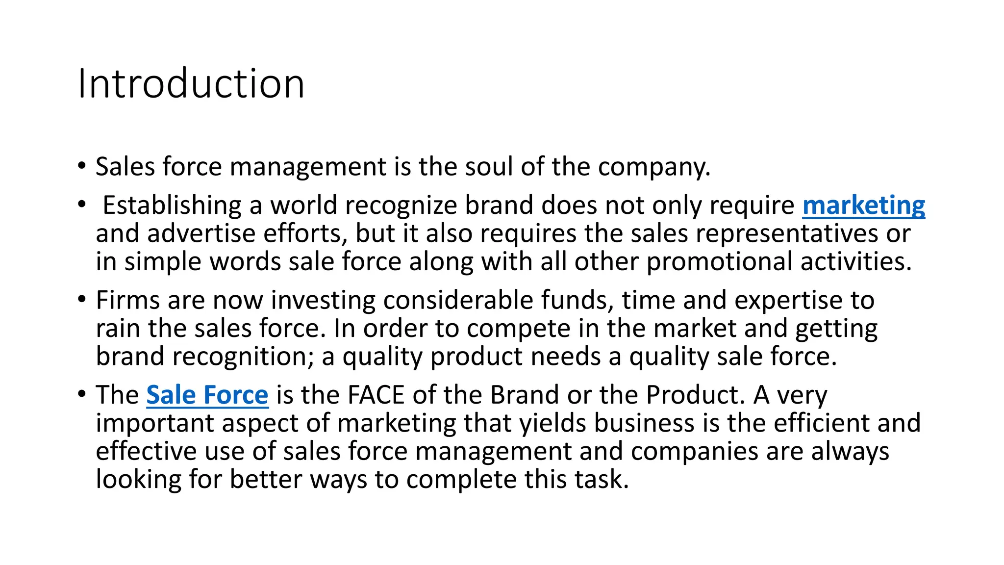 Sales force management | PPT