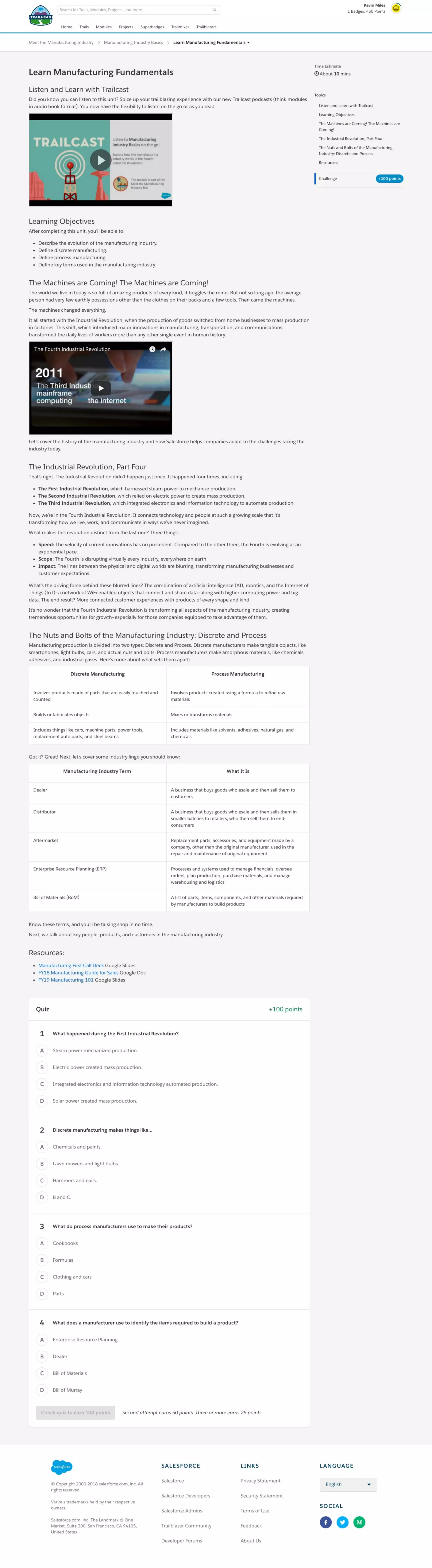 Salesforce Manufacturing Industry Basics | PDF