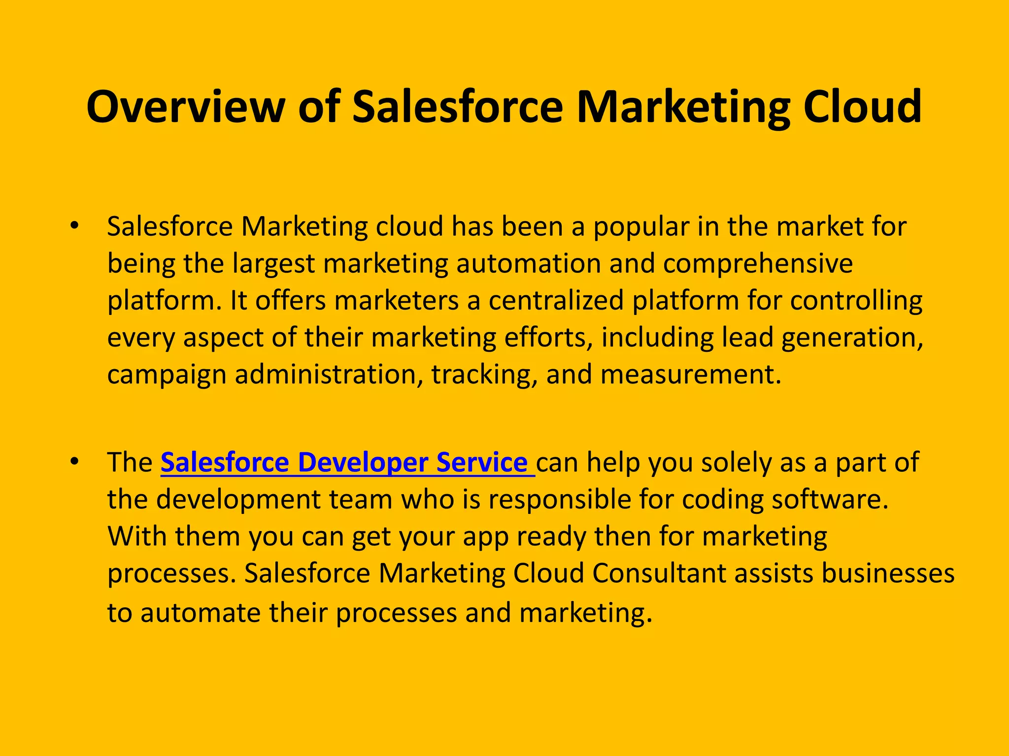 salesforce marketing cloud service | PPTX
