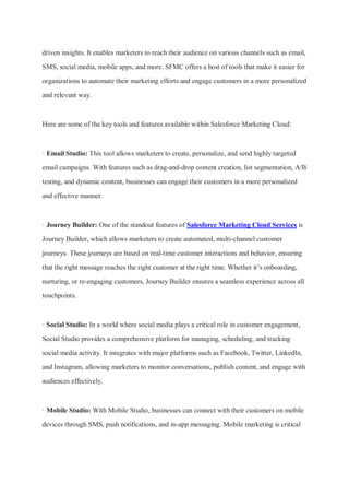 Salesforce Marketing Cloud Services and the Role of IINFOTANKS in ...