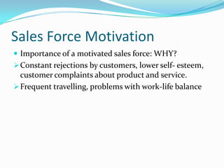 Sales force motivation and compensation | PPTX