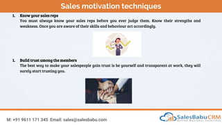 Sales force motivation tips | PPT