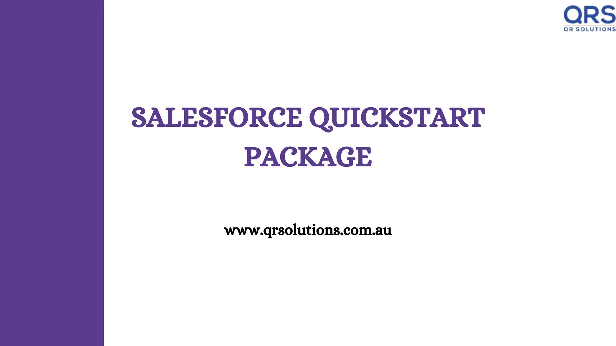 Salesforce quick start packages Australia | QR Solutions | PDF | Business | Business and Finance