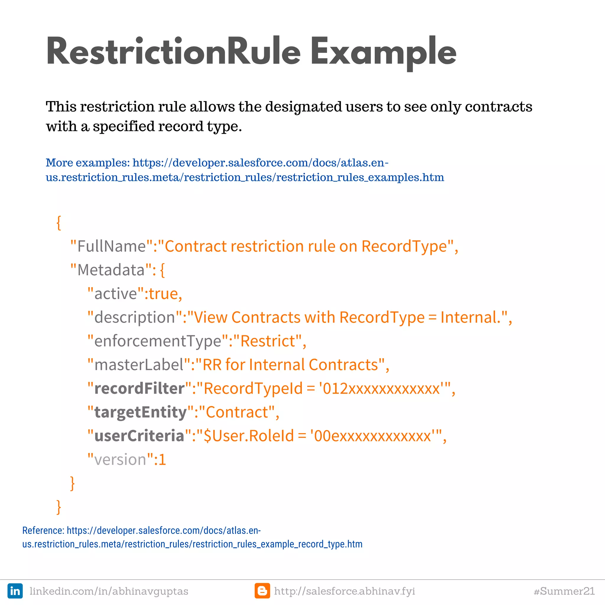 Salesforce restriction rules
