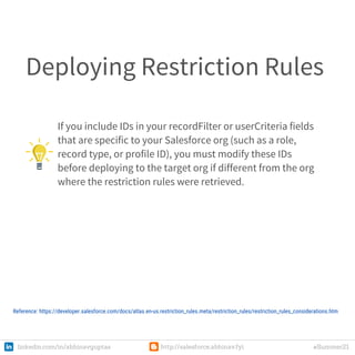 Salesforce restriction rules