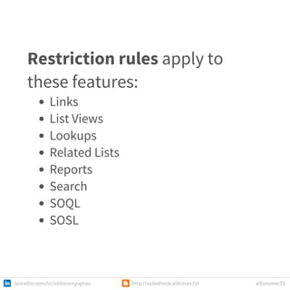 Salesforce restriction rules