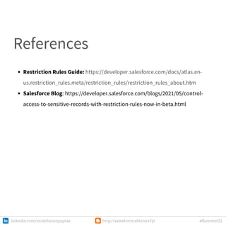 Salesforce restriction rules