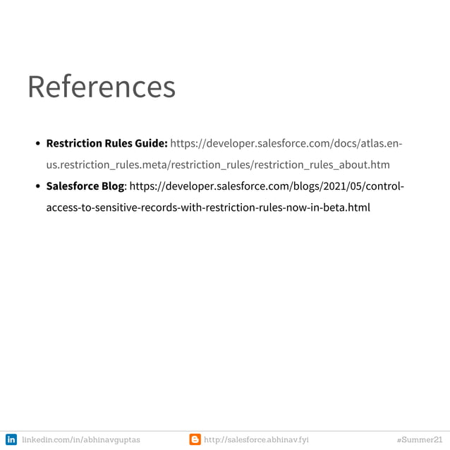 Salesforce restriction rules