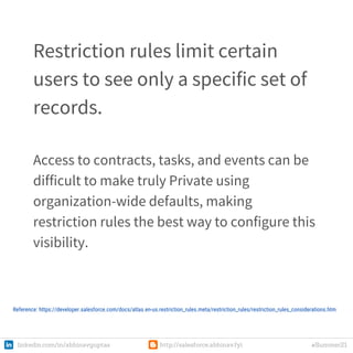 Salesforce restriction rules