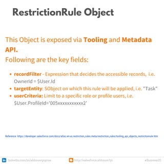 Salesforce restriction rules