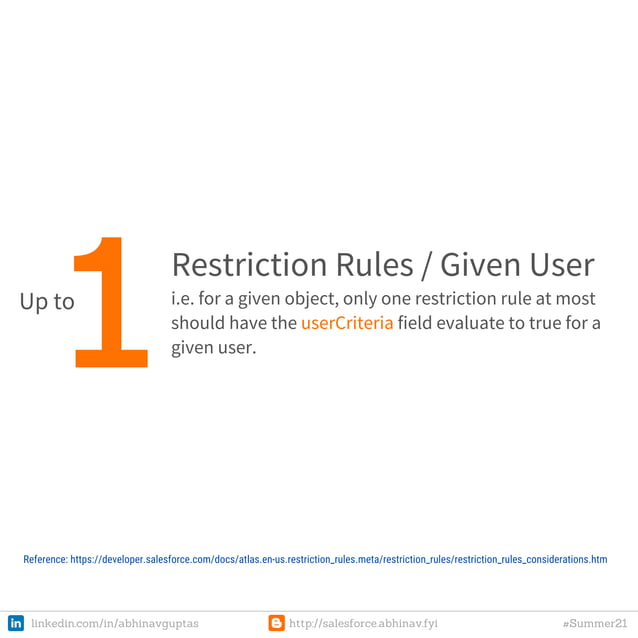 Salesforce restriction rules