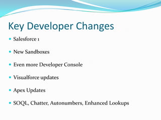 Salesforce spring 14 developer overview | PPTX | Operating Systems | Computer Software and ...