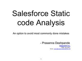 Salesforce static code analysis | PPT