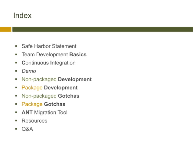Team Development & Continuous Integration on the Salesforce Platform | PPT