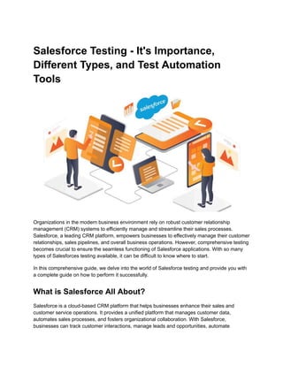 Salesforce Testing - It's Importance, Different Types, and Test ...