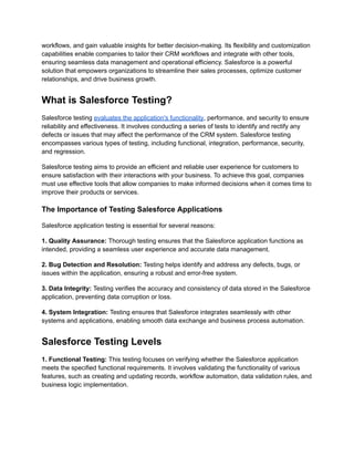 Salesforce Testing - It's Importance, Different Types, and Test ...