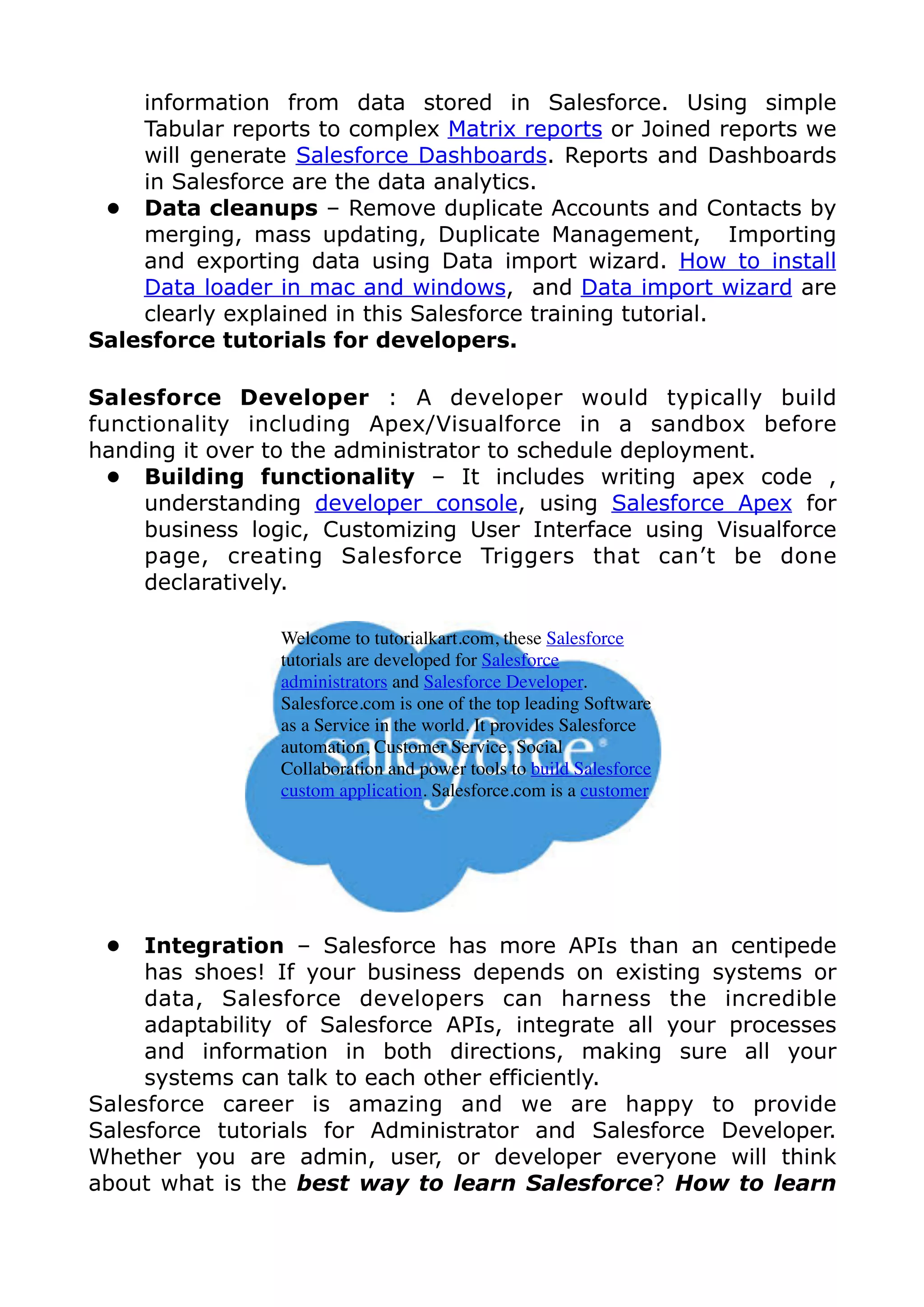 Salesforce tutorials | PDF