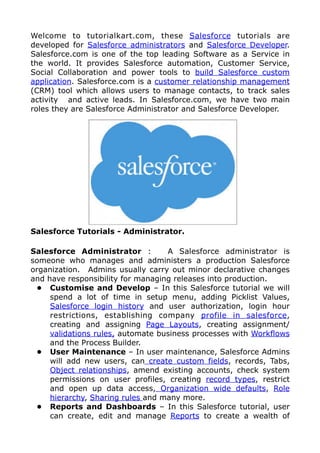 Salesforce tutorials | PDF