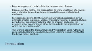 Sales Forecast and Store Analysis for Data Analytics | PPTX