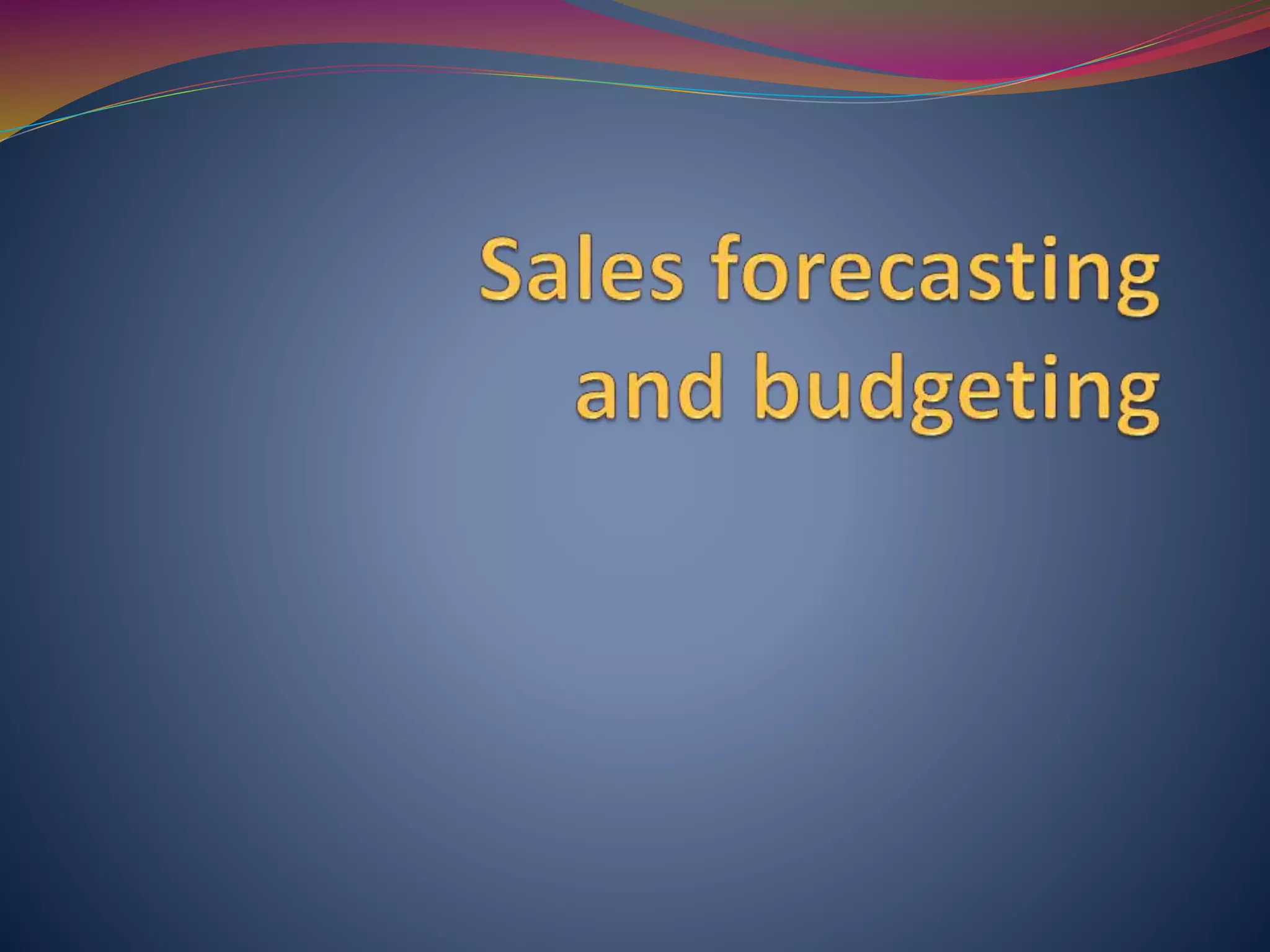 Sales forecasting | PPTX