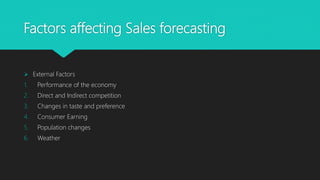 Sales forecasting and budgeting | PPTX | Sales | Business