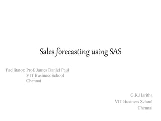 Sales forecasting using sas | PPT
