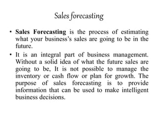 Sales forecasting using sas | PPT