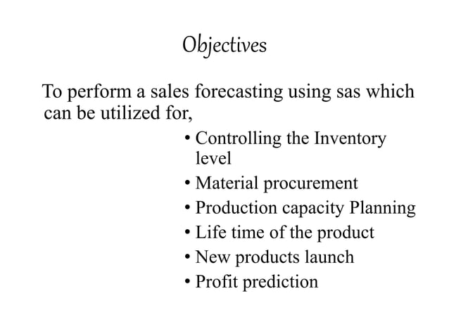 Sales forecasting using sas | PPT