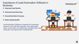 Sales Funnel and Pipeline Management with Lead Automation Software | PPTX