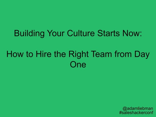 Adam Liebman (VP of Sales, SinglePlatform) - Building Your Culture ...