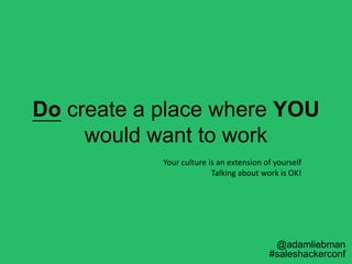 Adam Liebman (VP of Sales, SinglePlatform) - Building Your Culture ...