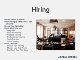 Sales Hacker Workshop SF: Build a High Velocity Sales Machine | PPT