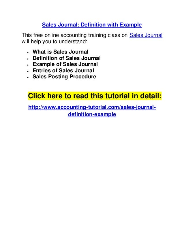 Sales Journal Definition With Example Sales Journal Definition With Example