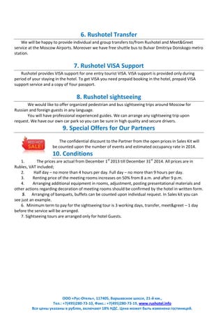 Sales kit eng | PDF | Hotels and Motels | Travel Type