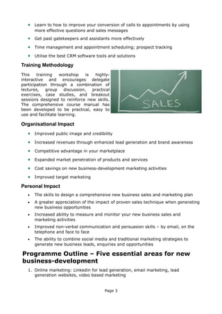 Sales lead generation and new business prospecting full outline 1a ...