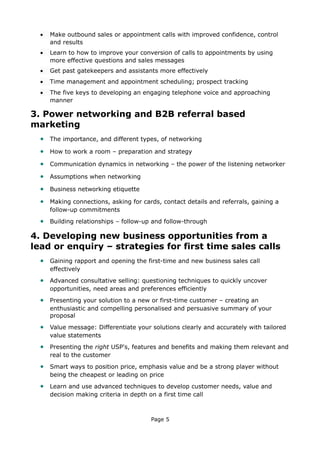 Sales lead generation and new business prospecting full outline 1a | DOC | Social Networking ...