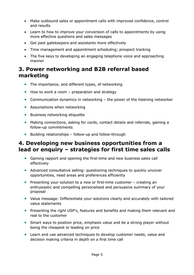 Sales lead generation and new business prospecting full outline 1a | DOC | Social Networking ...