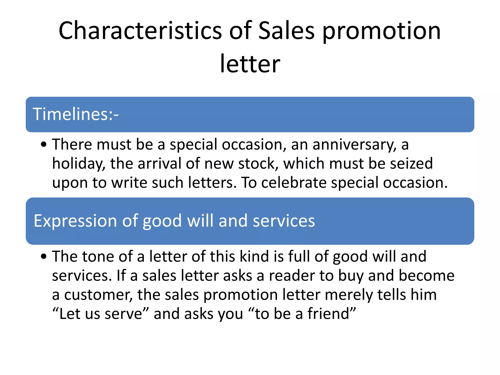 Sales letters and Sales Promotion Letters | PPTX