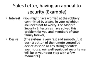 Sales letters and Sales Promotion Letters | PPTX