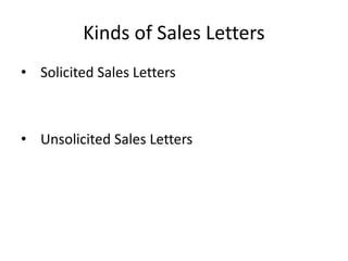 Sales letters and Sales Promotion Letters | PPTX