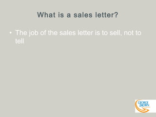 Sales letters and brochures | PPT