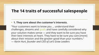 SALES LIFE CYCLE & Traits of sales person | PPTX