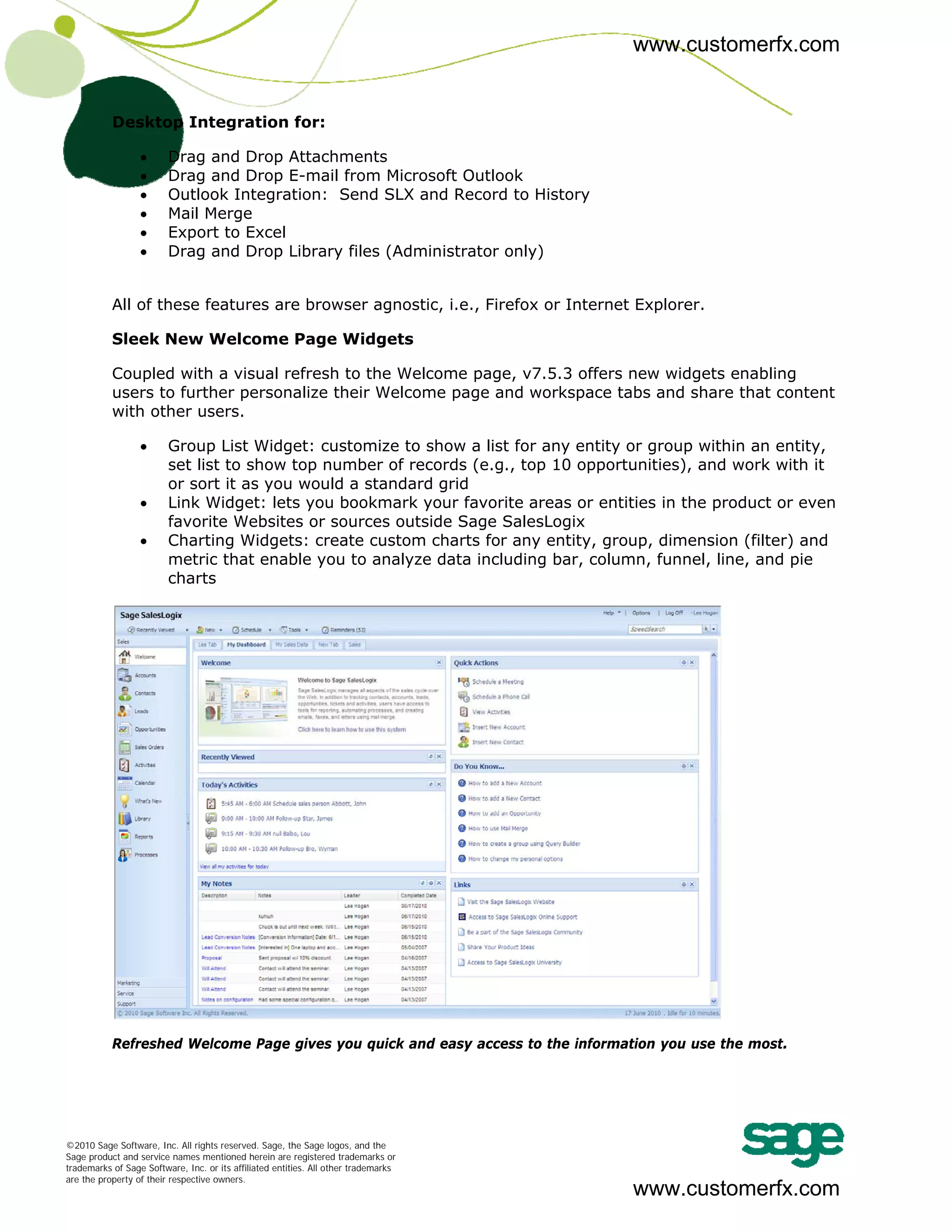 SalesLogix v7.5.3 overview | PDF