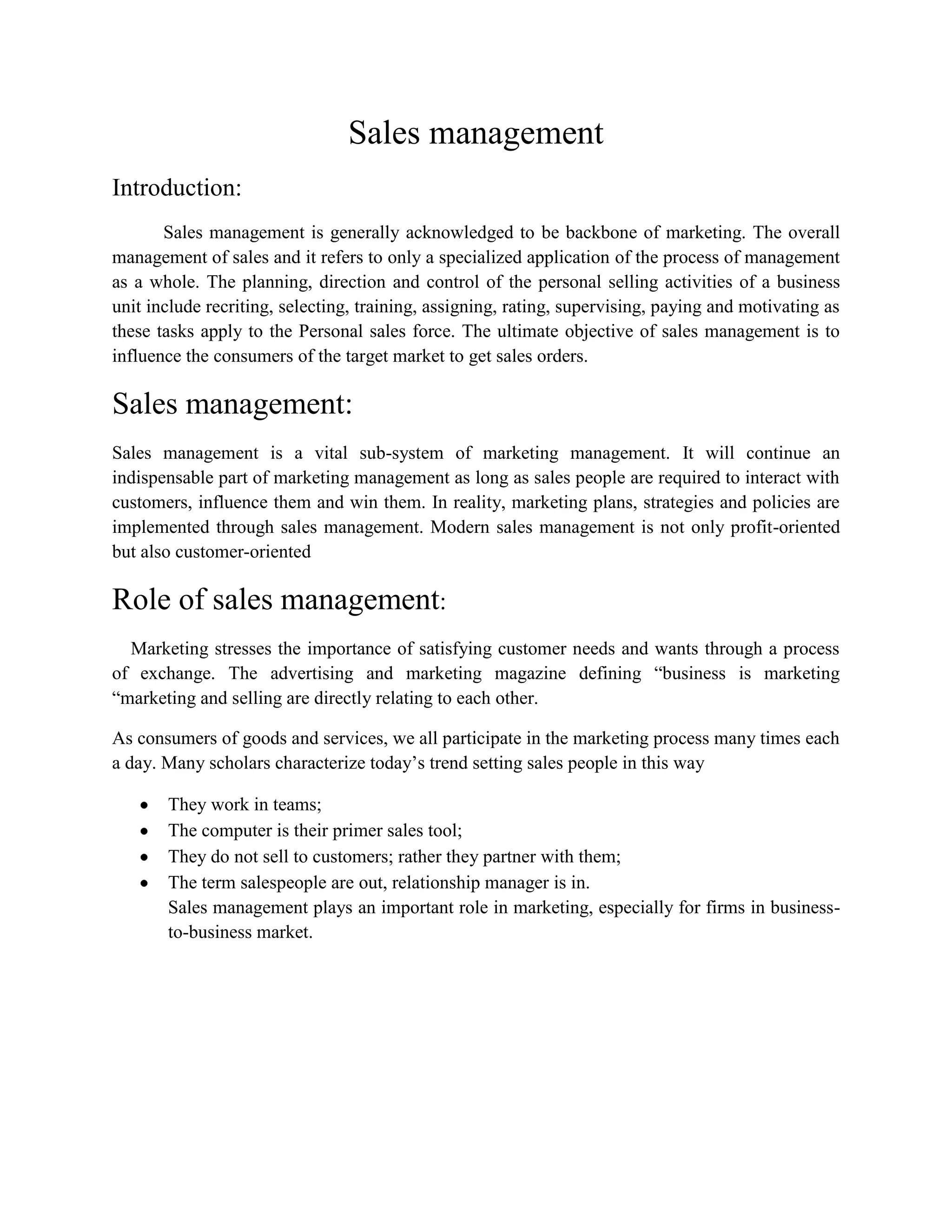 Sales management | PDF