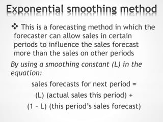 SALES FORECASTING METHOD | PPTX