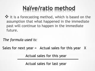 SALES FORECASTING METHOD | PPTX