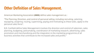 Sales management | PPTX