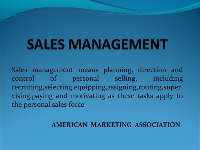 Sales management 1 | PPT